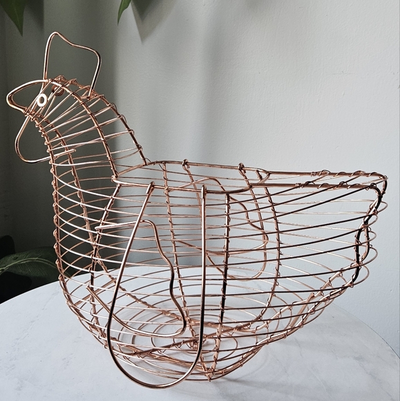 Vintage | Kitchen | Vintage 98s Copper Wire Chicken Hen Planter Egg ...